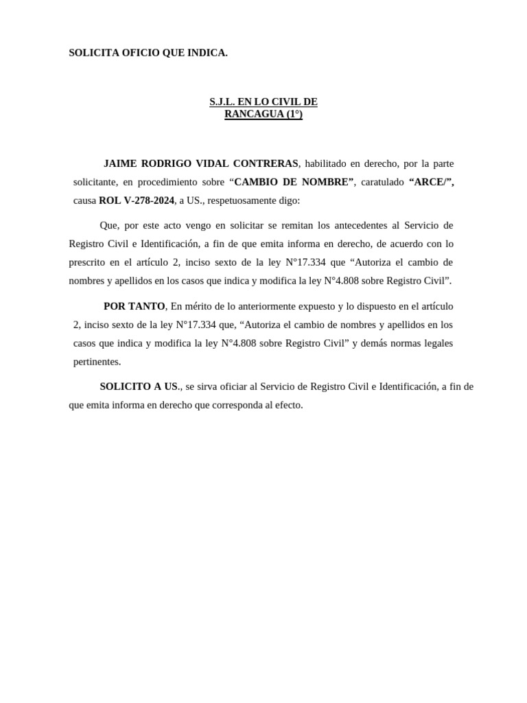 Solicita Oficio Que Indica | PDF