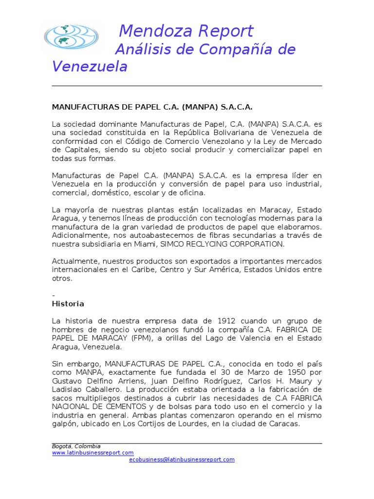 Manpa-Inform Actualizado | PDF | Venezuela | Papel