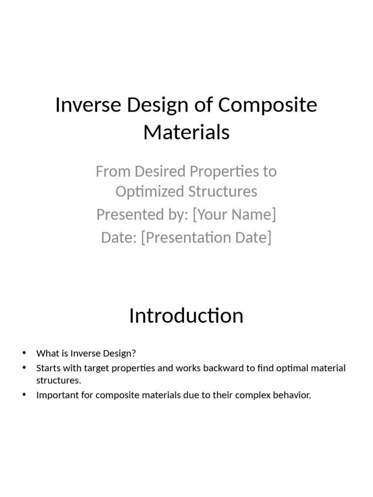 Inverse Design for Composite Materials | PDF