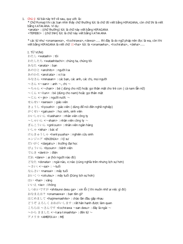 Ngu Phap Nhat Ngu Co Ban | PDF