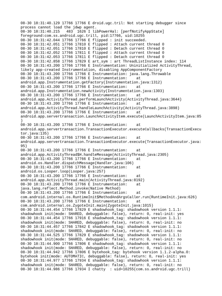 Android App Debugging Errors Log | PDF | Computer Engineering ...