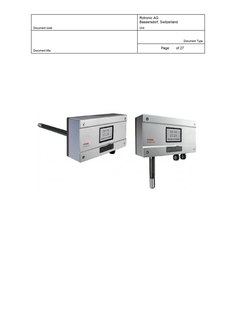 Hygroflex Hf62 Humidity Temperature Transmitters User Guide: E-M-Hf62 ...