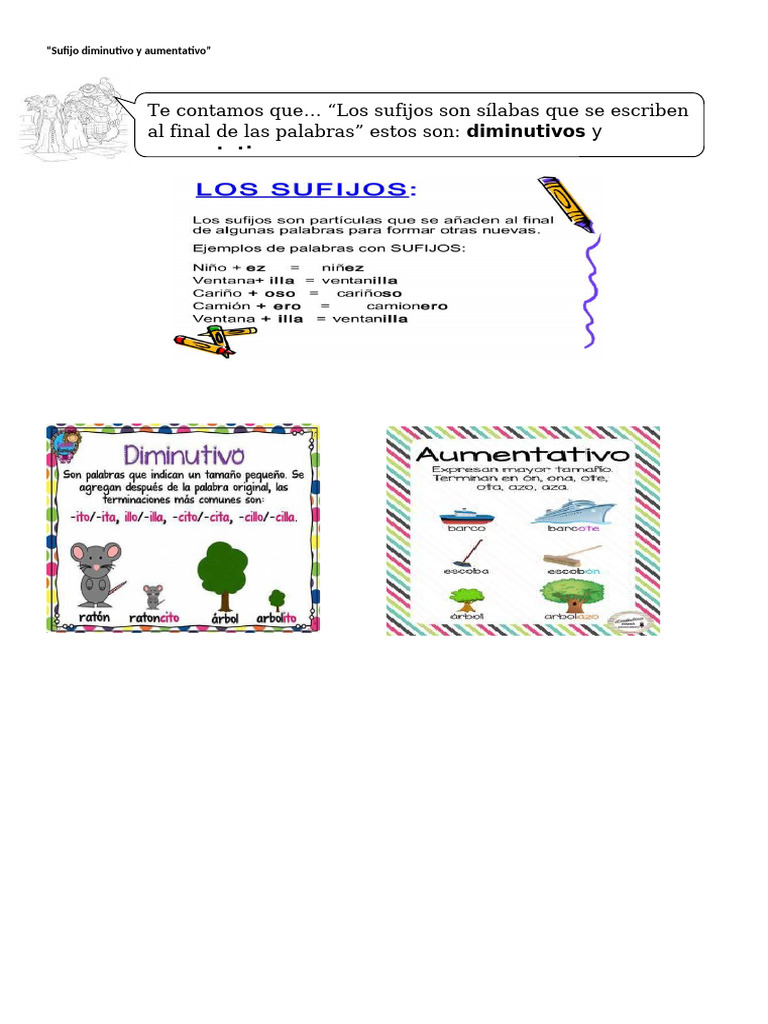 Sufijos Diminutivos y Aumentativos | PDF