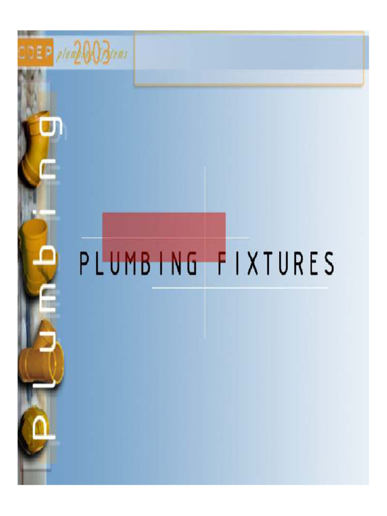 LESSON 7 Plumbing Fixtures | PDF