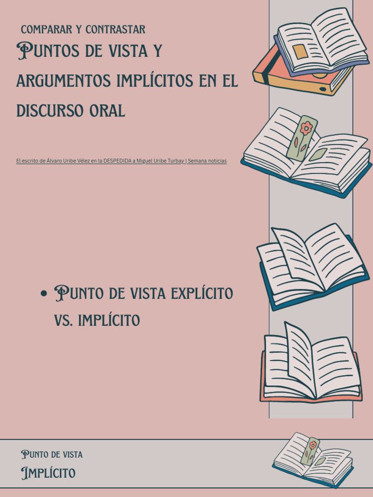 Comparar y Contrastar Puntos de Vista Presentación Rosado y Gris ...