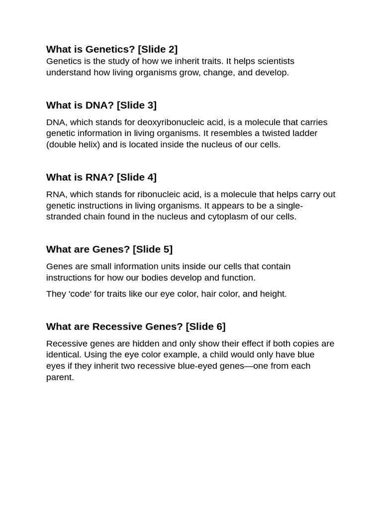 Biology Presentation Script | PDF