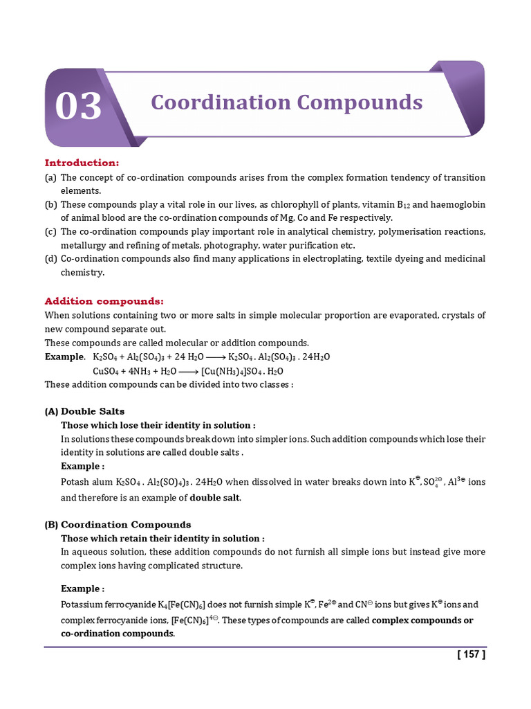 Chemistry - Coordination Compounds | PDF | Coordination Complex | Ligand