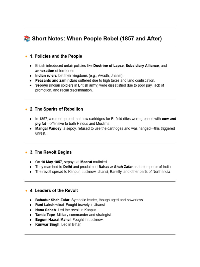 When People Rebel Notes | PDF