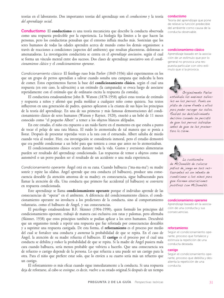 Conductismo | PDF | Behaviorismo | Condicionamiento clásico
