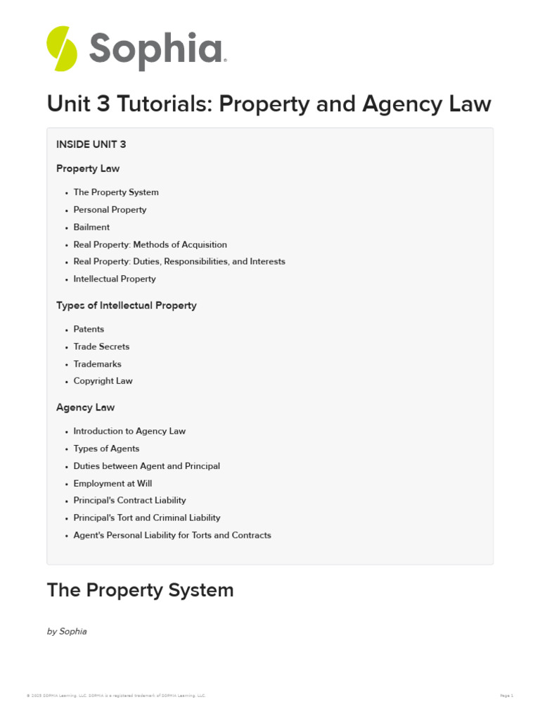 Unit 3 Tutorials Property and Agency Law | PDF | Property | Real Property