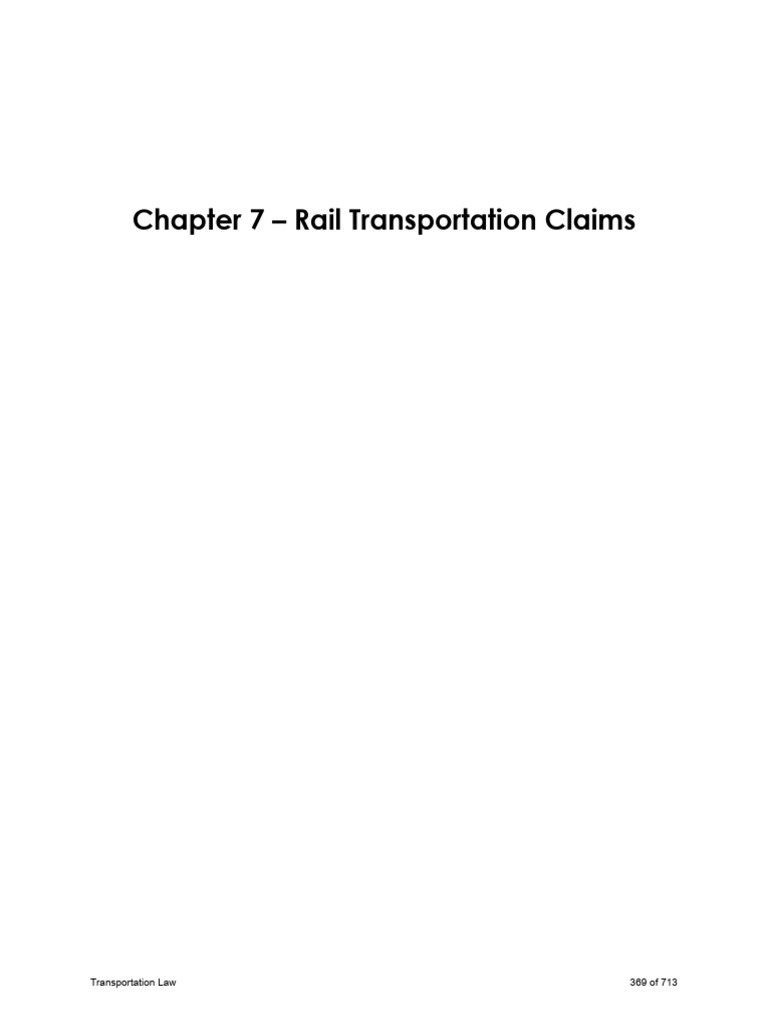 Chapter 7 - Rail Transportation Claims | PDF | Common Carrier ...