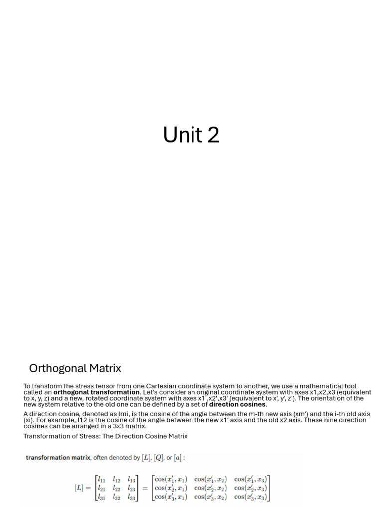Unit 2 | PDF | Eigenvalues And Eigenvectors | Stress (Mechanics)