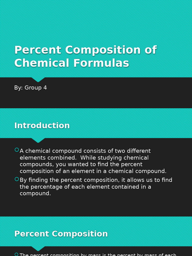 Percent Composition of Chemical Formula | PDF