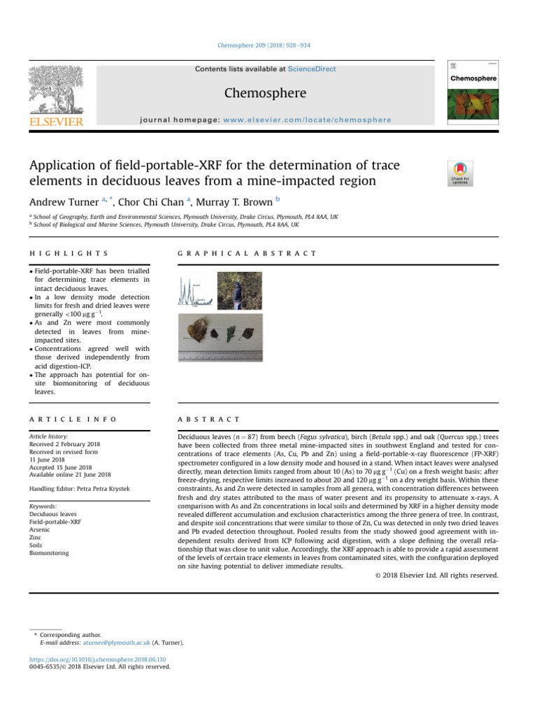Application of Field-portable-XRF For The Determination of Trace ...