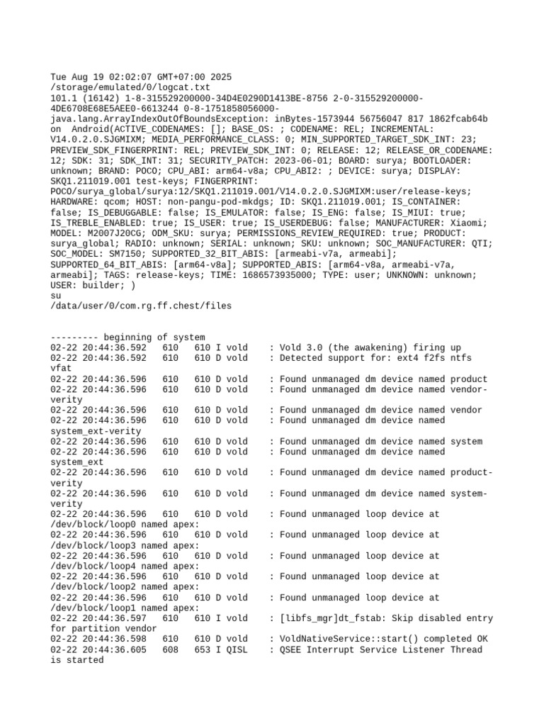 logcat | PDF | Disk Storage | System Software