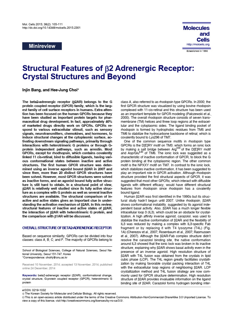 Structure of Beta 2 Receptor | PDF | Ligand (Biochemistry) | Receptor ...