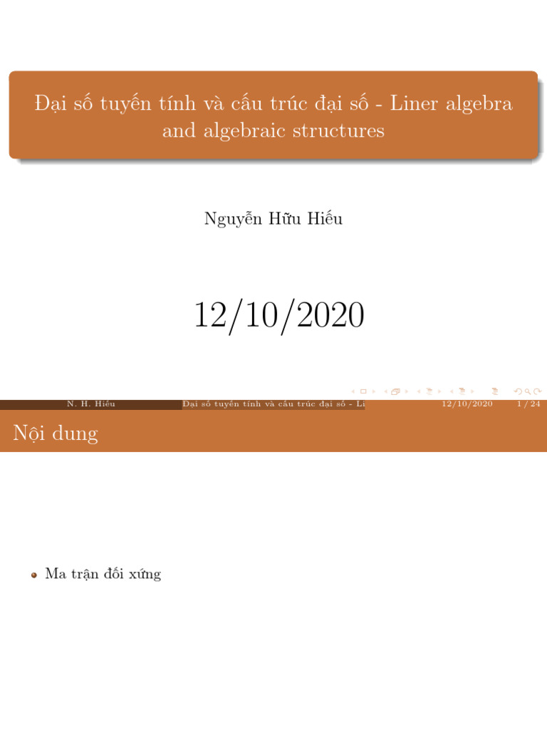 Lecture7 Ma Tran Doi Xung Va Dang Toan Phuong | PDF