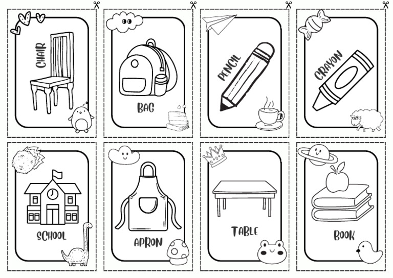 White Colorful Free Time Activities Flashcards | PDF