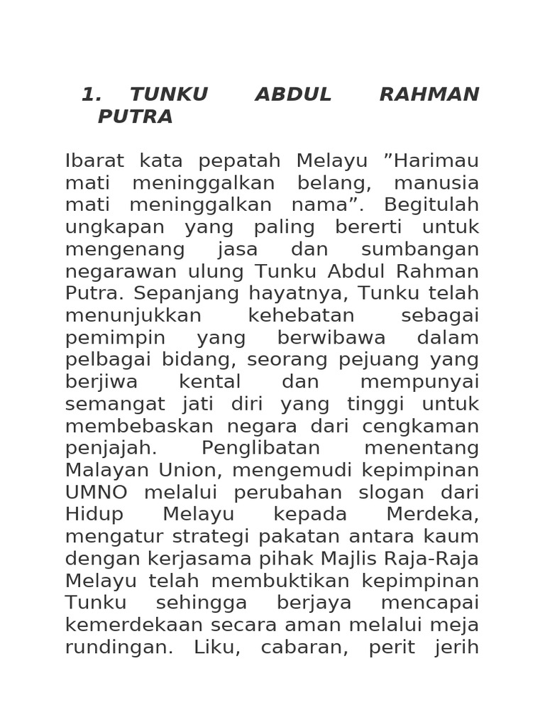 Tunku Abdul Rahman Putra | PDF