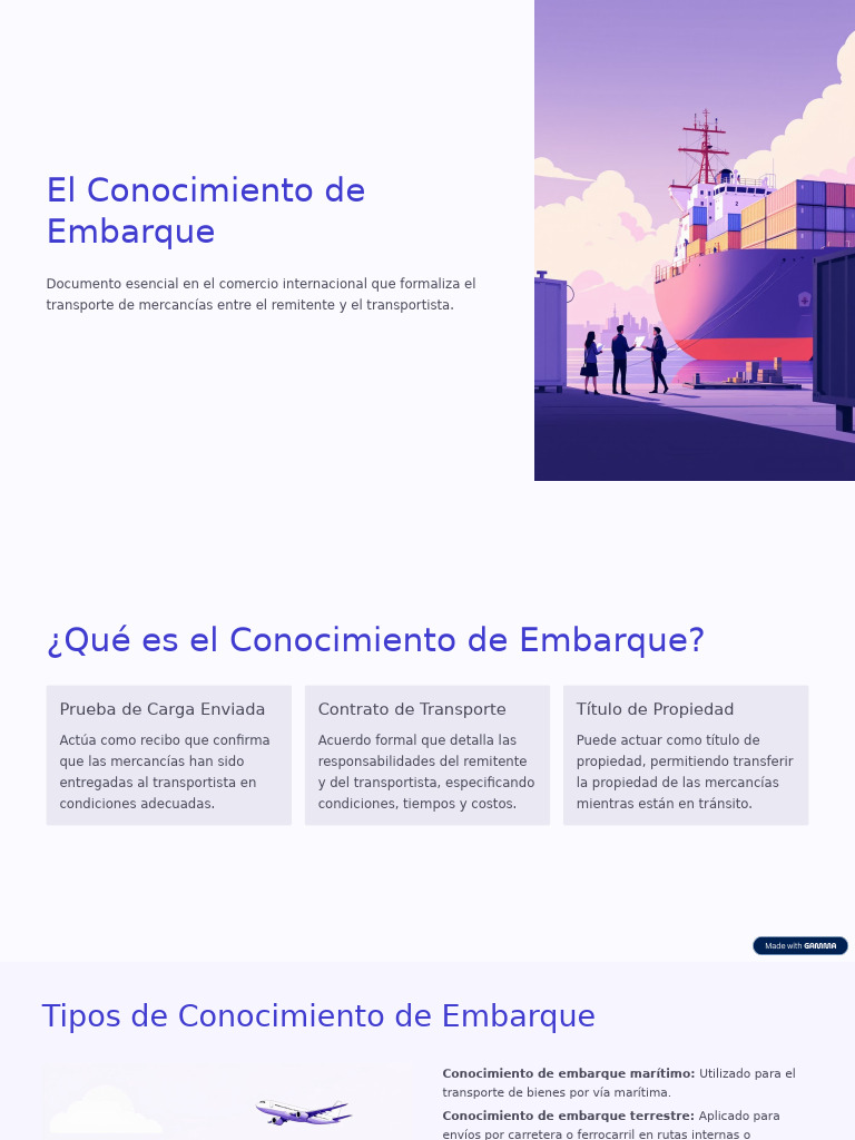 El Conocimiento de Embarque | PDF | El comercio internacional | Guía de ...