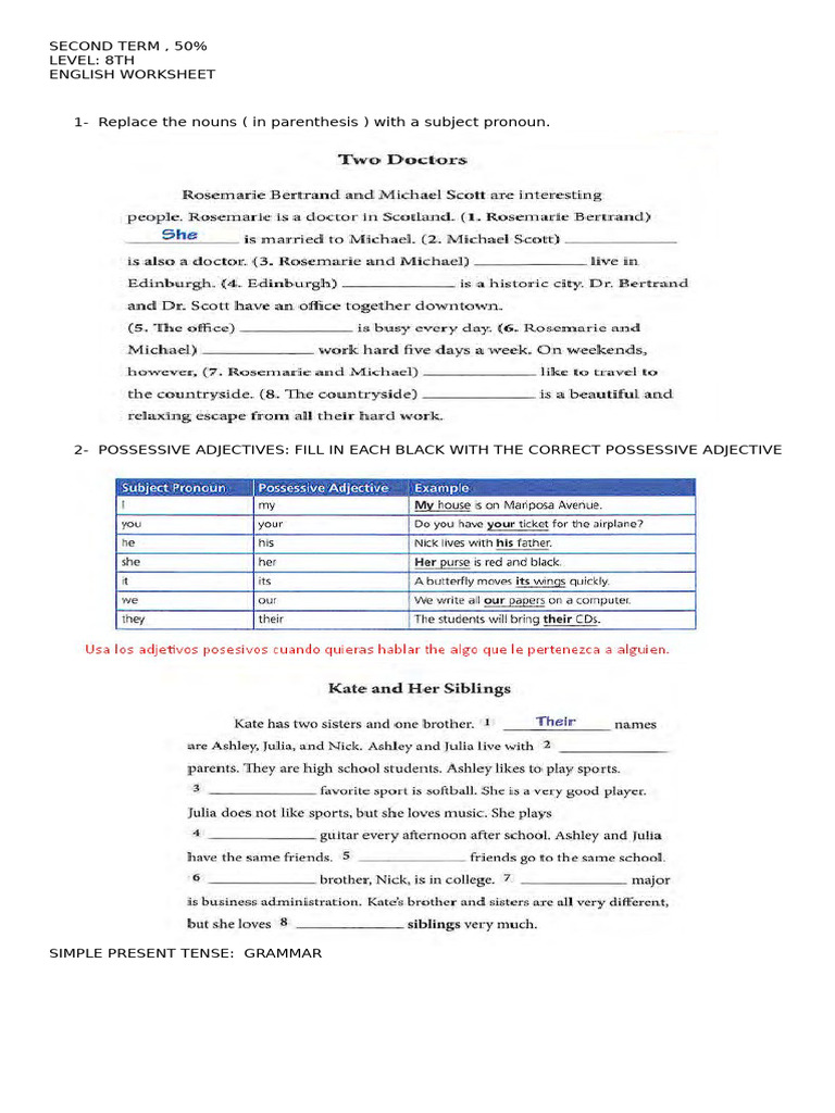 English Make Up 2th Term | PDF