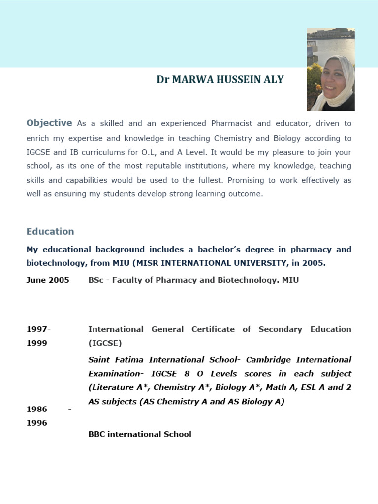 Marwa Hussein Resume 2025 - 2026 | PDF