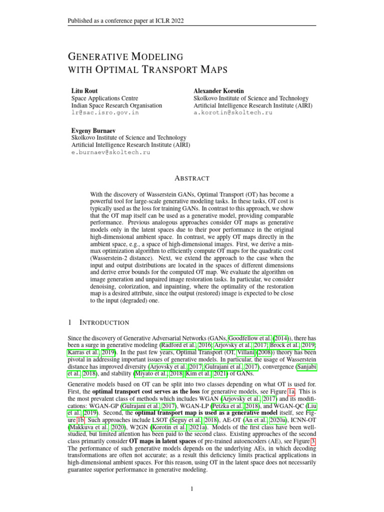 Optimal Transport Maps for Generative Modeling | PDF | Mathematical ...