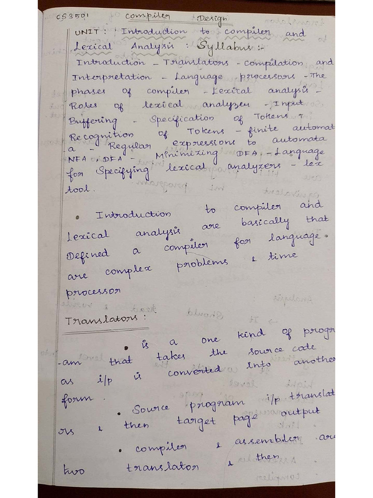 Compiler Design (1 2 Units) | PDF