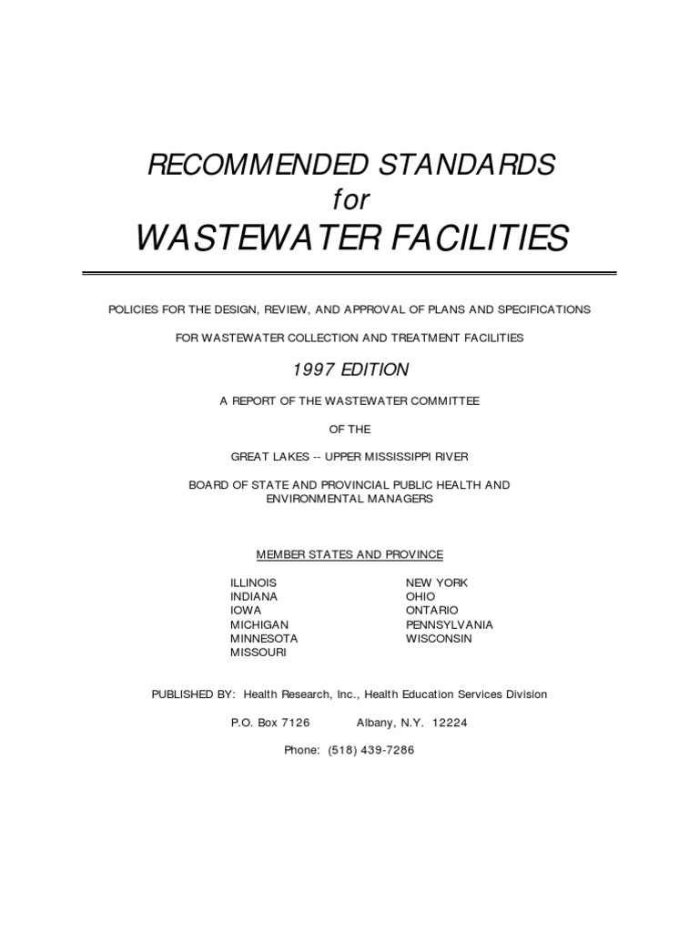 Ten States Standard-Waste Water | PDF | Sanitary Sewer | Sewage Treatment