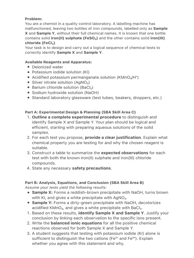 Identifying Iron Compounds via Reagents | PDF | Precipitation ...