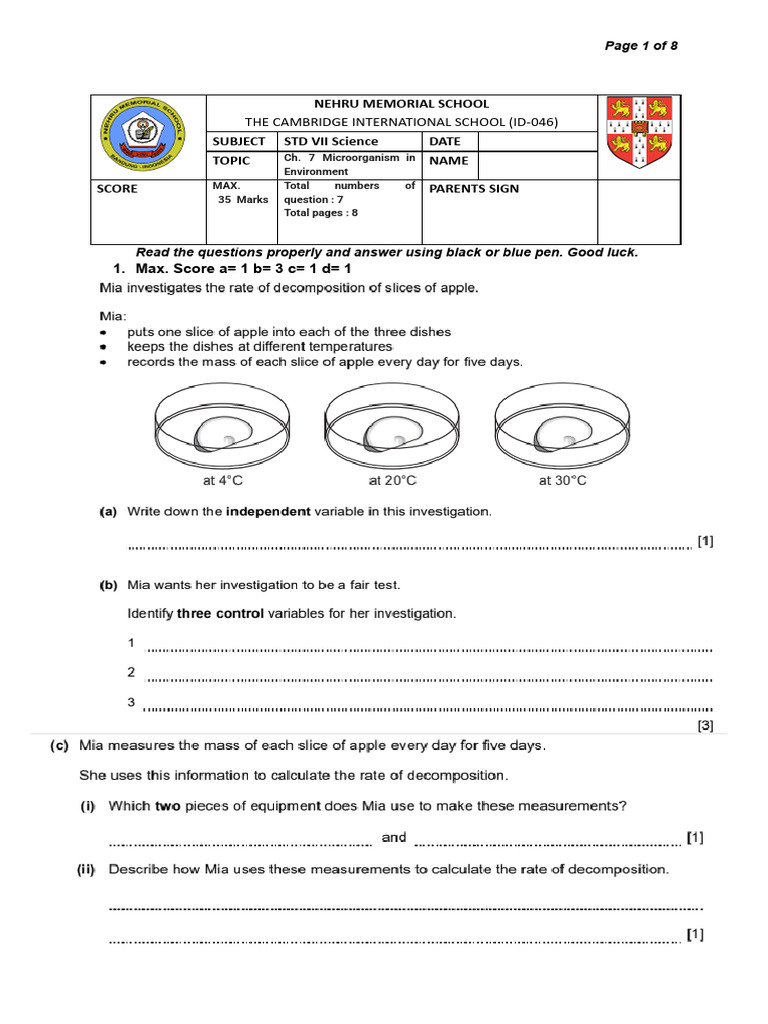 CT 7 Microorganism in Environment | PDF