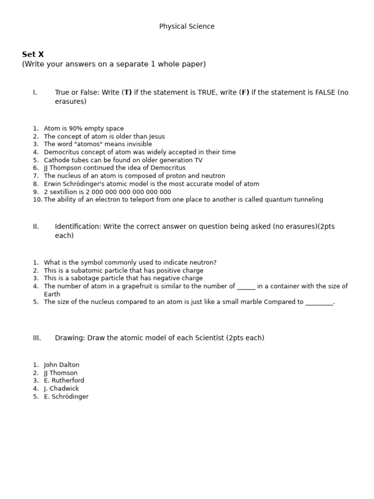 Quiz - Atoms | PDF | Atoms | Atomic Nucleus