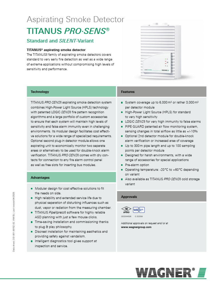 Datasheet Titanus Pro Sens FM Standard and Silent | PDF | Sensor ...