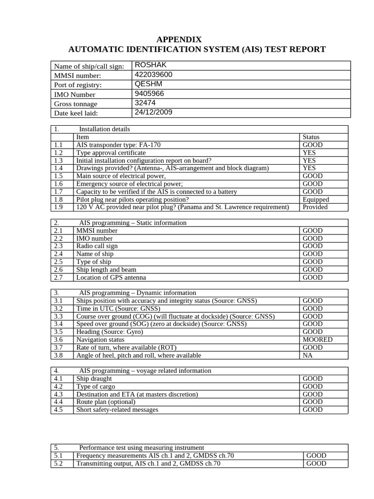 Ais Test Report | PDF | Telecommunications Engineering | Wireless