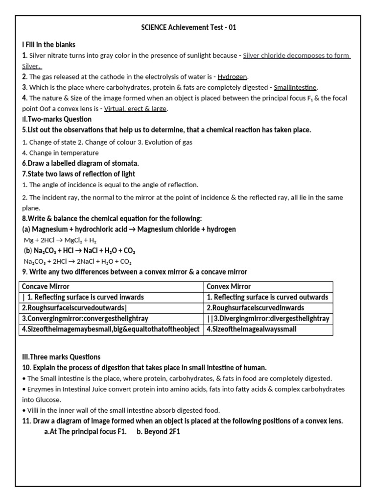 Science Achievement Test Answers | PDF | Ecosystem | Acid