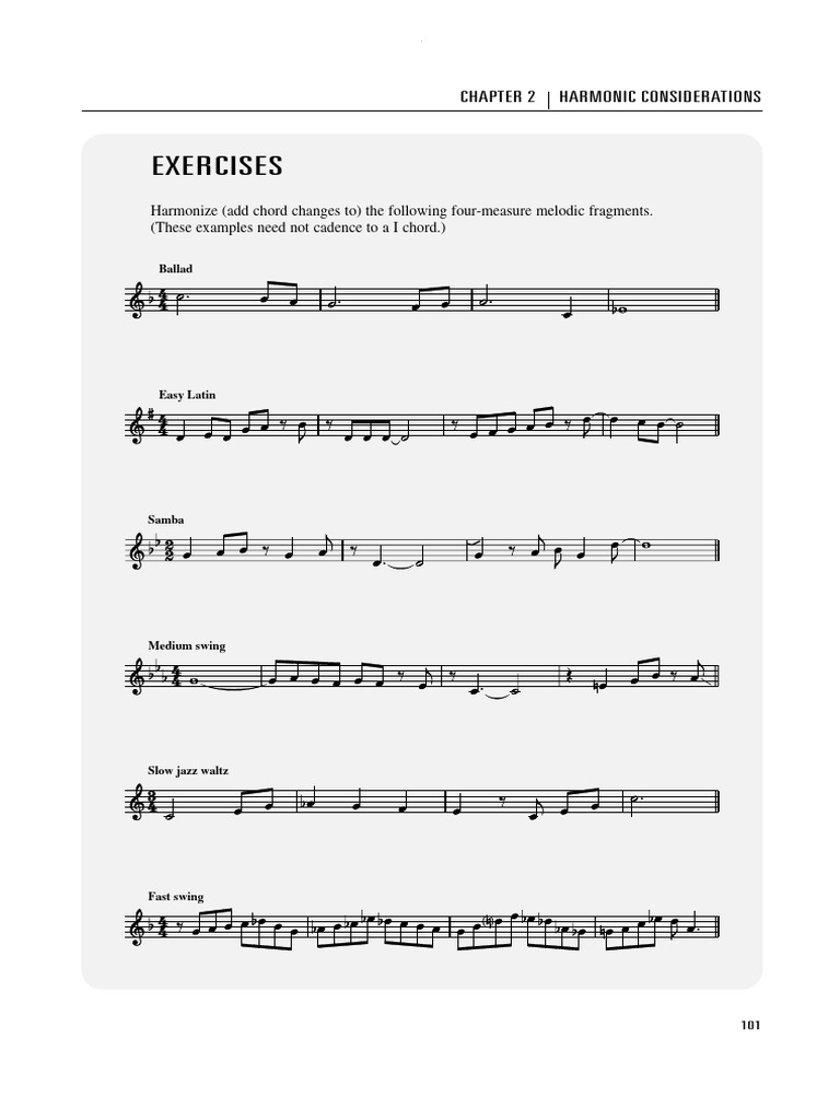Harmony Exercises for Jazz Styles | PDF