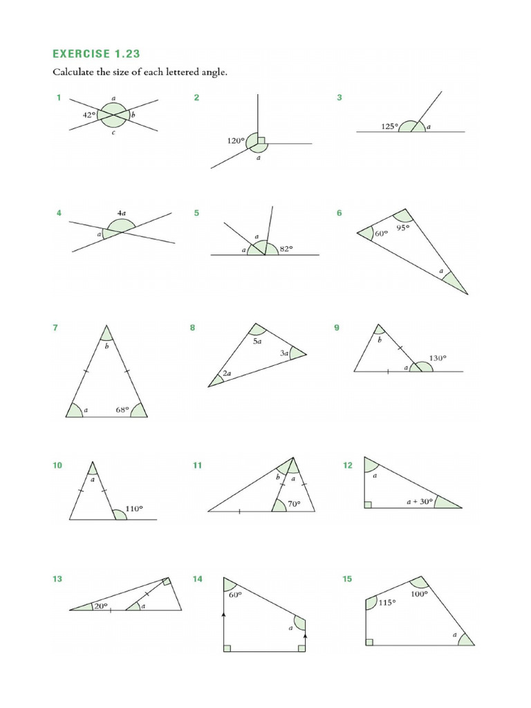 Properties of Angles - Homework | PDF