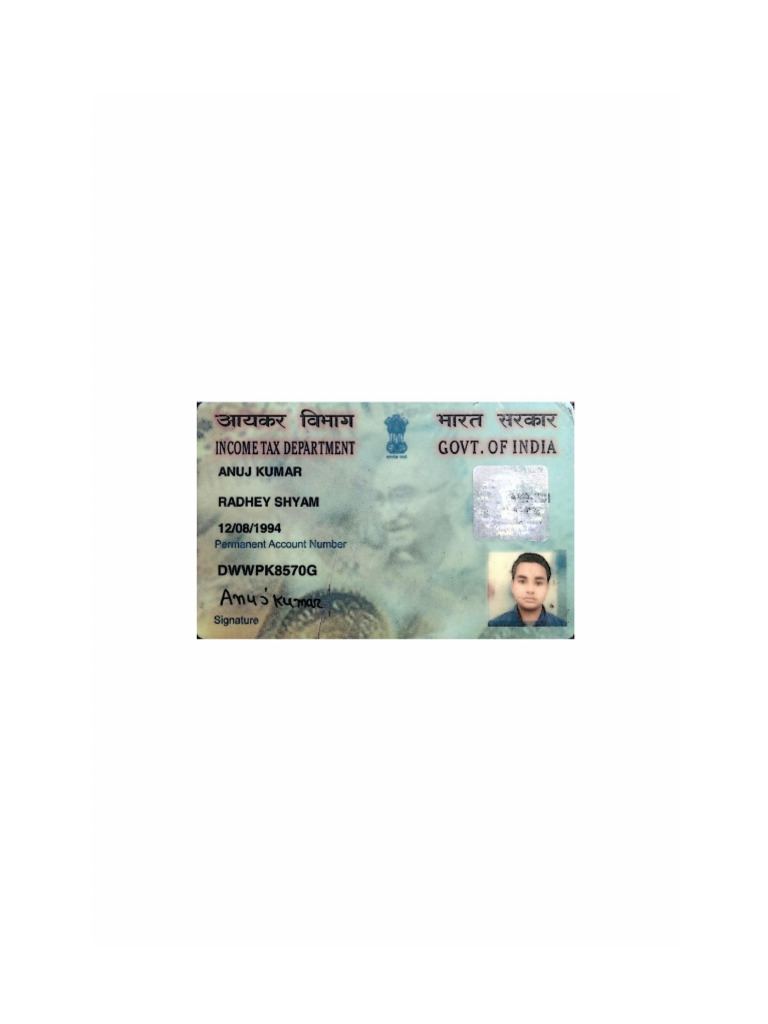 Anuj Pan Card | PDF