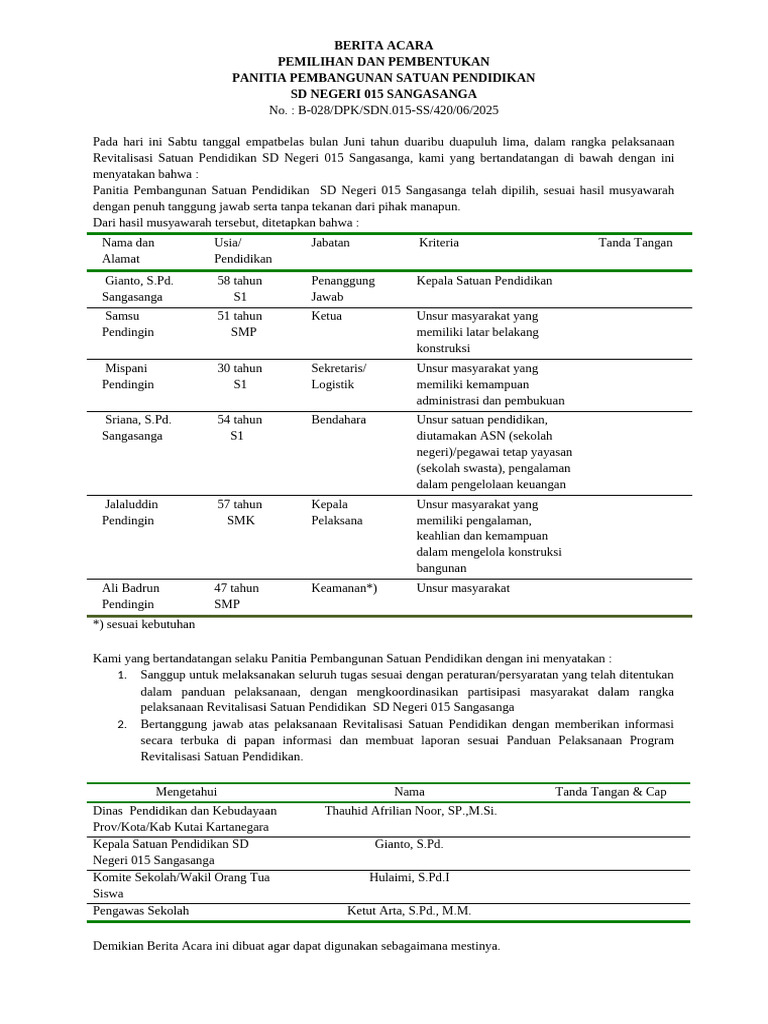 BERITA ACARA p2sp | PDF