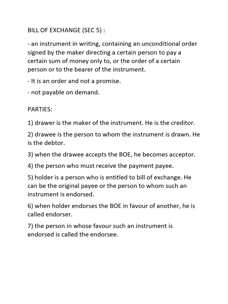 Bill of Exchange | PDF