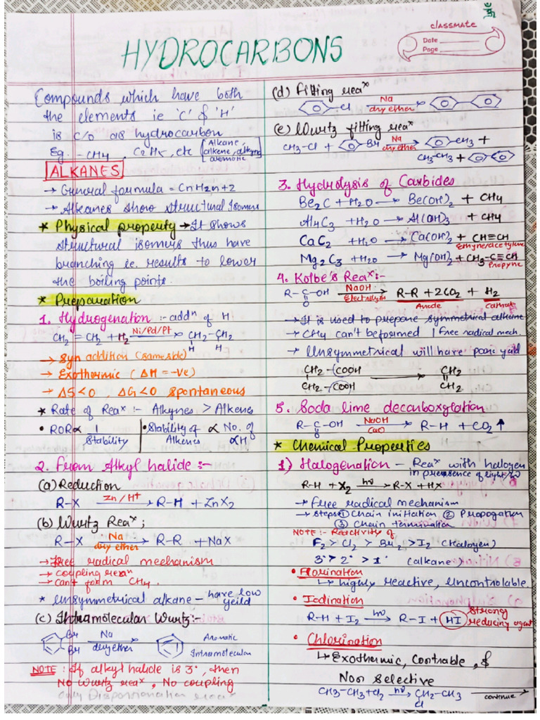 Hydrocarbon Short Notes 56 | PDF