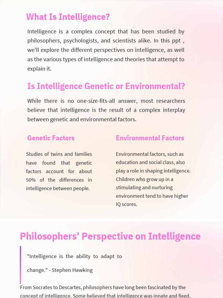 Understanding Gardner's Multiple Intelligences | PDF | Intelligence ...