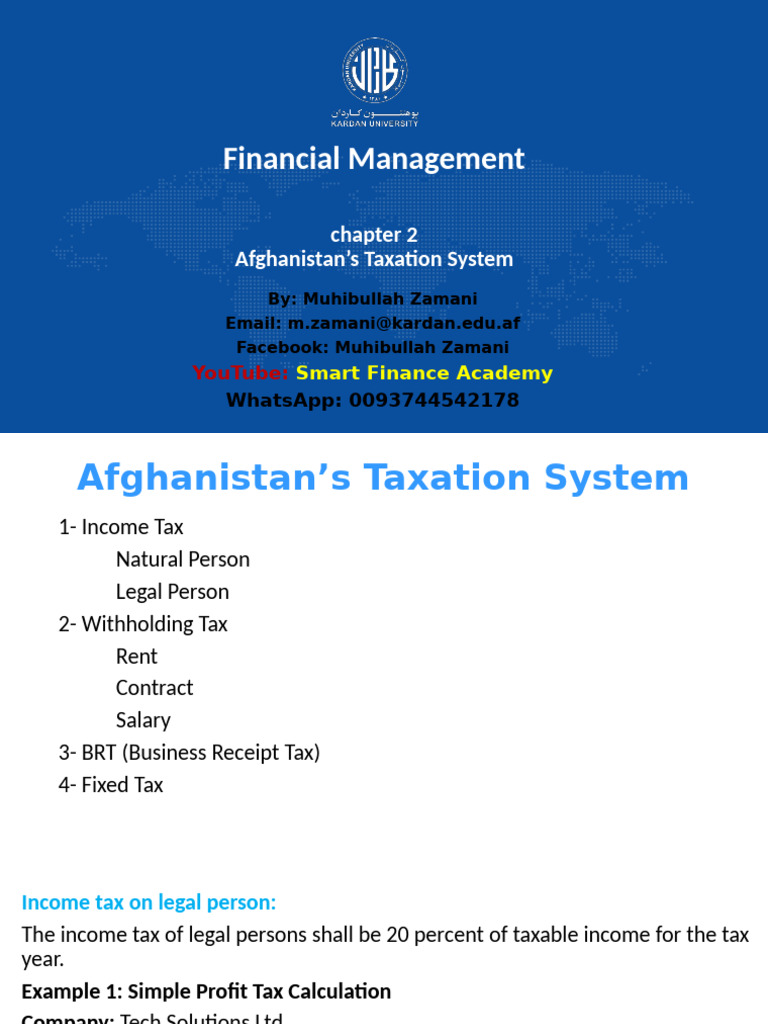 Afghanistan Taxation System Overview | PDF | Income Tax | Taxes
