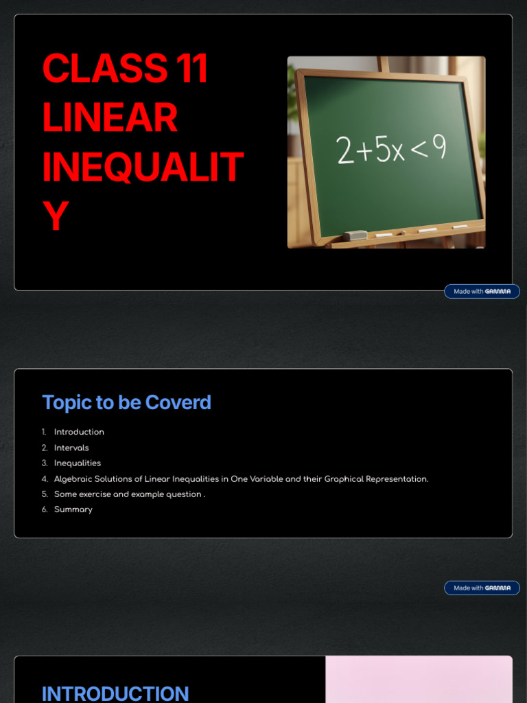 Class 11 Linear Inequalities Guide | PDF | Quadratic Equation ...