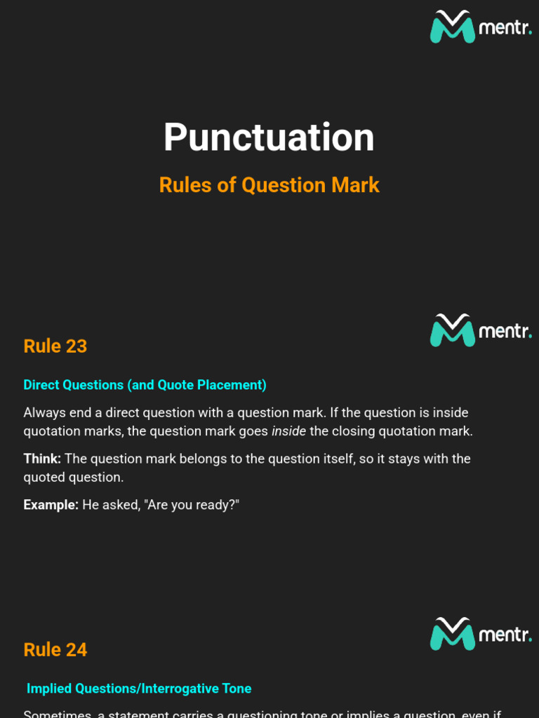 Question Mark Usage Rules Explained | PDF
