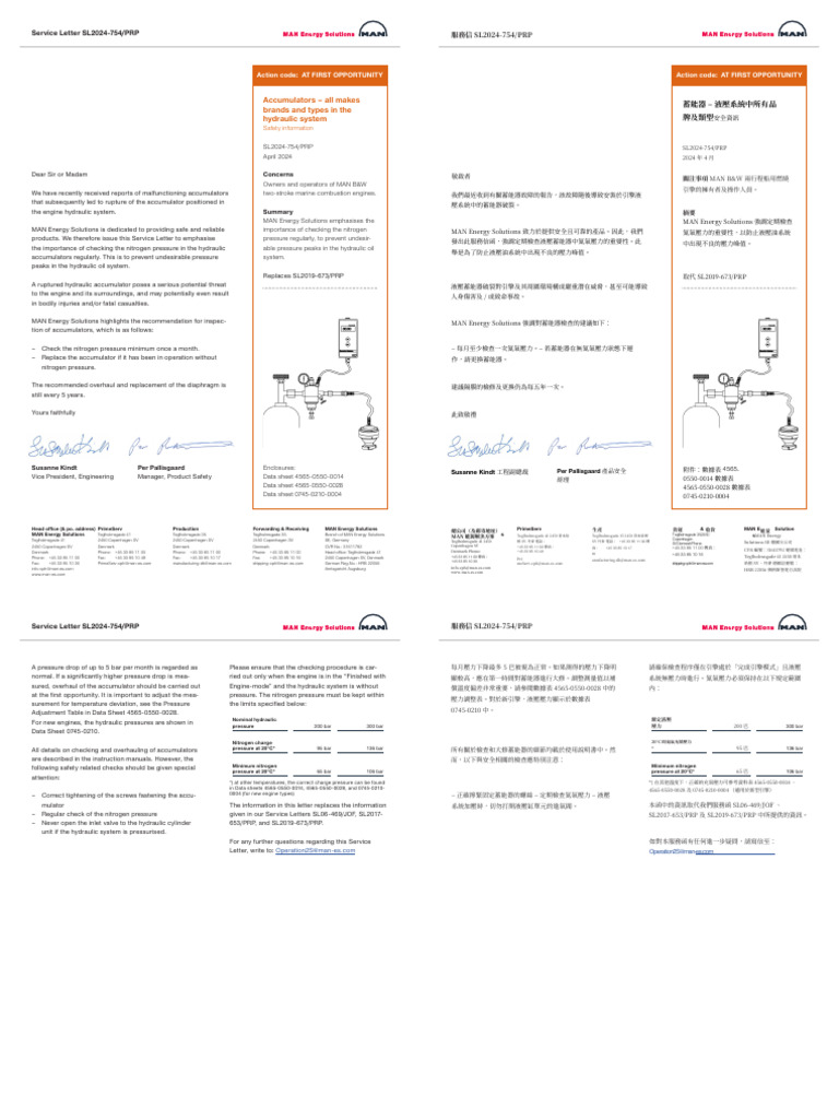 sl2024-754-蓄壓器 - 液壓系統中的所有品牌和類型（替代 SL2019-673）-雙語 | PDF