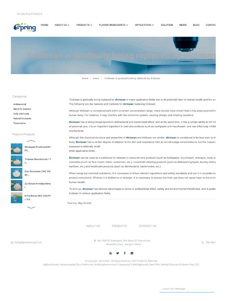 ARTICL 1 1 Diclosan Replaces Triclosan 2025 | PDF