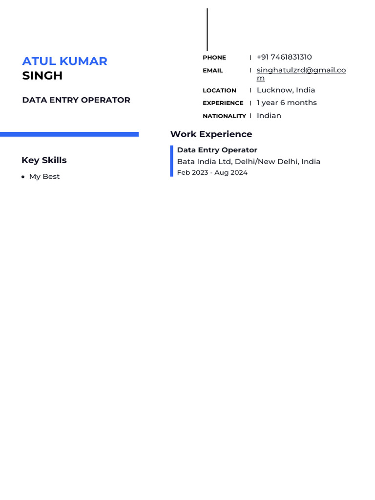 Atul Kumar Singh Naukrigulf CV 31aug2025 | PDF