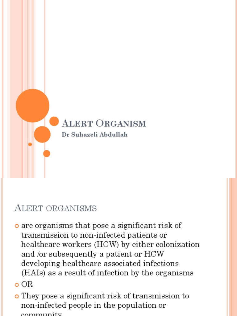 Alert Organism | PDF | Transmission (Medicine) | Infection