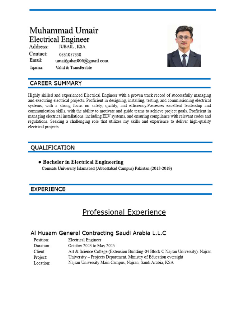 Umair Electrical Engineer | PDF